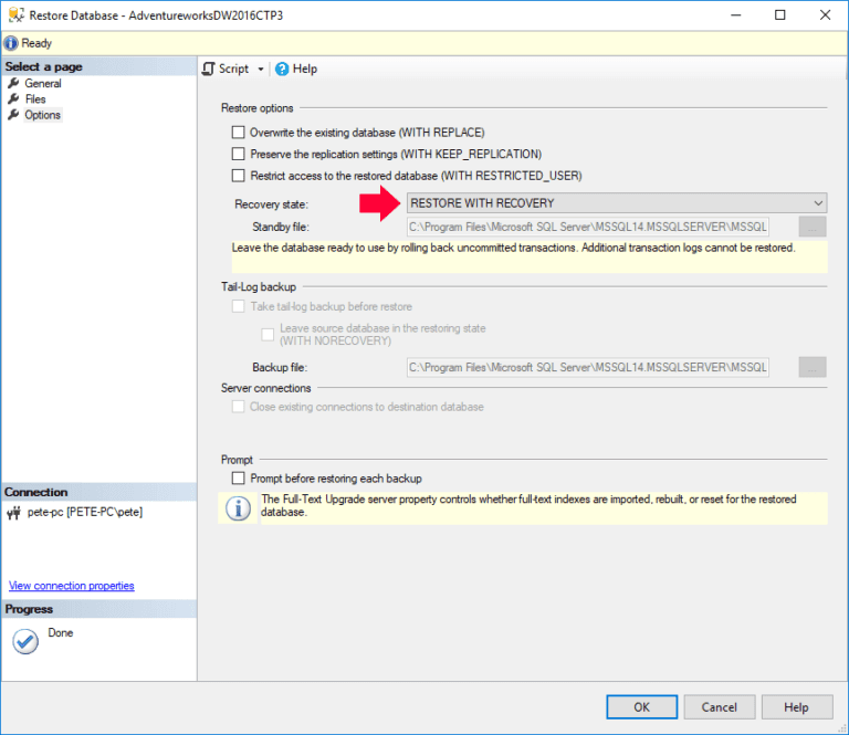 Restoring a Full Database Backup in SQL Server - SQL DBA Blog