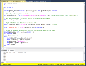 Applying Data Retention to a SQL Table - SQL DBA Blog