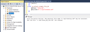 Attaching SQL Databases Without Log Files - SQL DBA Blog