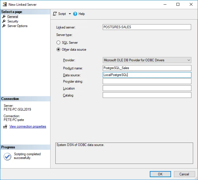 Creating A Linked Server For A Postgresql Database Sql Dba Blog 3287