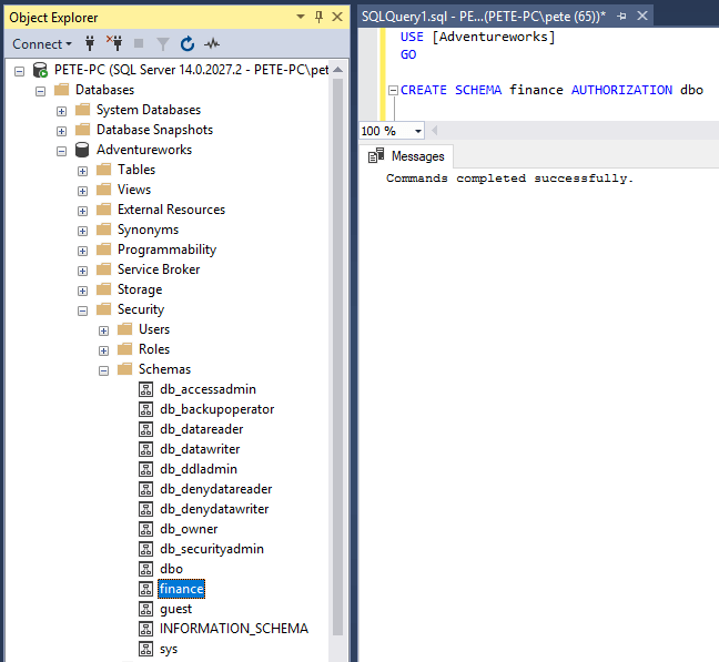 Create Schema In SQL Server Create Schema In SQL Server