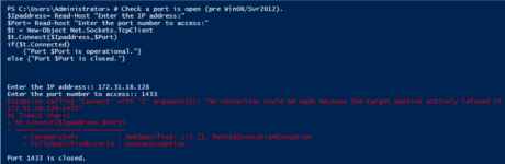 Testing Connectivity to Remote Server Ports with PowerShell - SQL DBA Blog