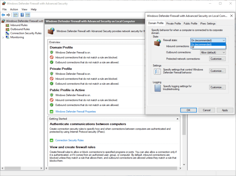 How To Enable Windows Firewall With Powershell Mssql Dba Blog