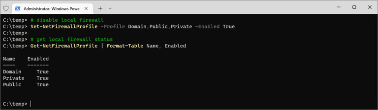 How to Enable Windows Firewall using PowerShell - SQL DBA Blog