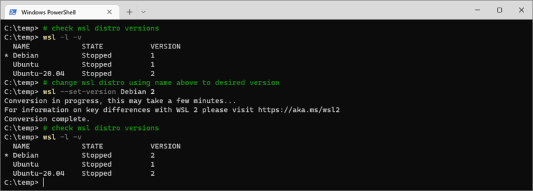How to Upgrade WSL from Version 1 to Version 2 - SQL DBA Blog