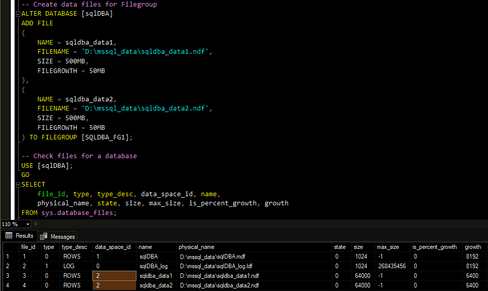 Add A Filegroup To A Database In SQL Server MSSQL DBA Blog